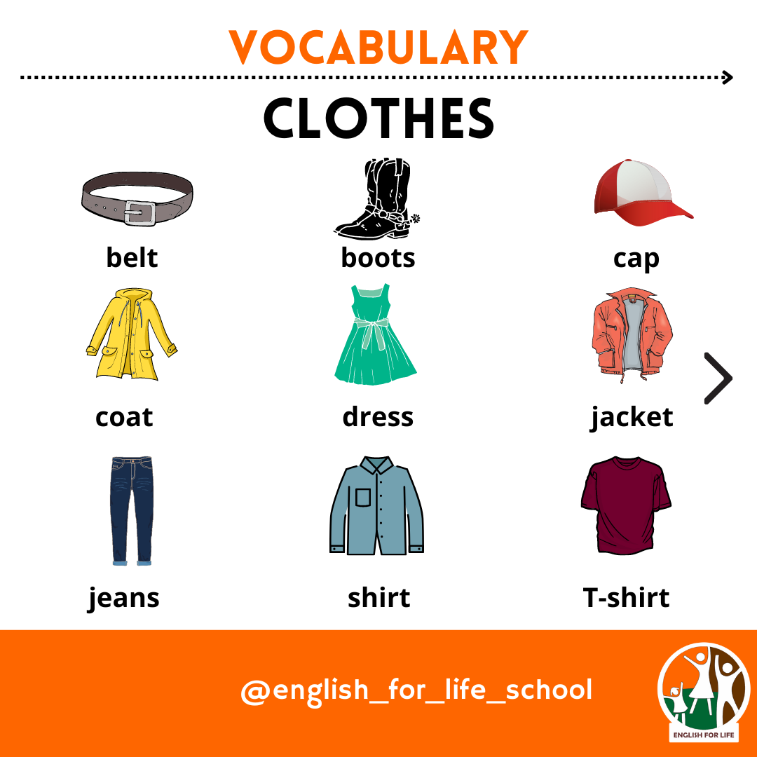 Course: Vocabulary - Vocabulário, Tile: Clothes